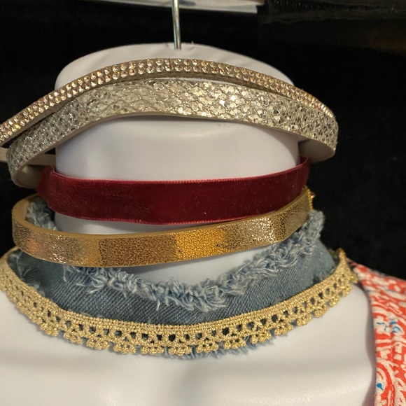 Jewelry | Set Of 5 Chokers Very Cute Different Colors From Blue To Gold ...